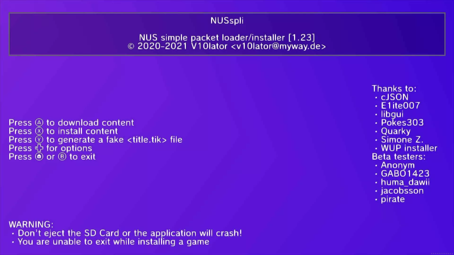 [HBL/WUHB] NUSspli Lite - NUS simple package loader / installer Lite ...